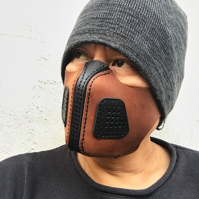 Leather Face Mask With Filter Pockets Handmade Designer Fashion Face ...
