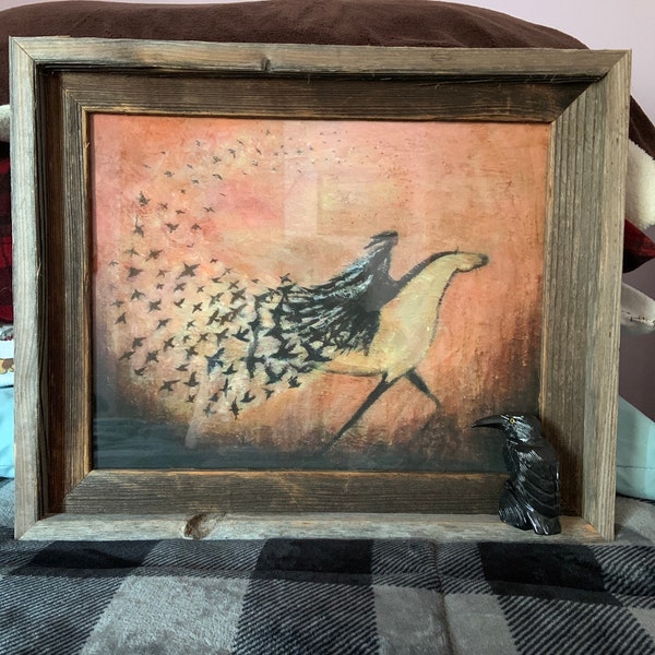 Raven Wind Art Print Crows With Powerful Woman Shaman Rider Equestrian ...