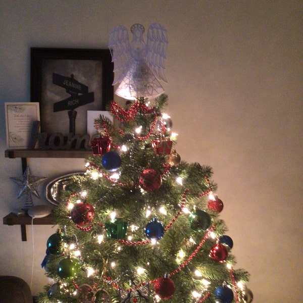 Joy Lace Angel Tree Topper With Gold Halo - Etsy