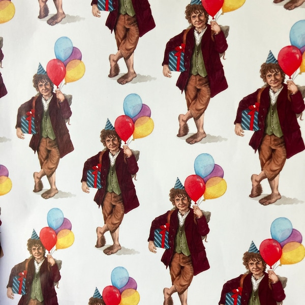 Bilbo Baggins Wrapping Paper, Lord of the Rings Inspired Gift Wrap ...