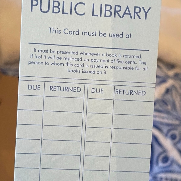 Old Fashioned Vintage Public Library Card Bookmark - Etsy