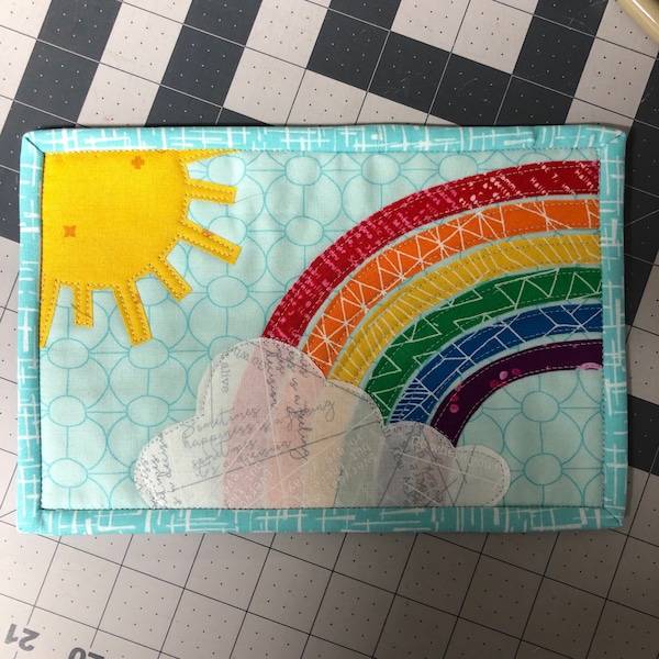 Pattern: Sunshine and Rainbow Applique Mug Rug PDF Pattern - Etsy