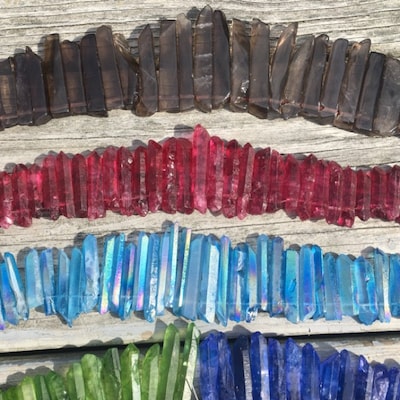 Smoky Quartz Crystal Slice Beads Graduated Rough Quartz Slice Slab ...