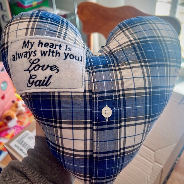 Heart MEMORY Pillow, Memory Cushion, Loss of Father, Custom Pillow ...