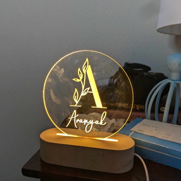 Custom Wooden Alphabet Night Light ,initial LED Night Light ...