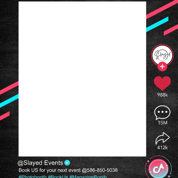 PREMIUM TIKTOK CHALK Cut Out Frame, Custom, Photobooth, Selfie, Frame ...