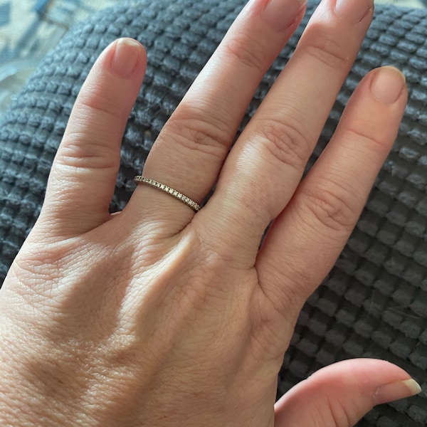 Fishtail Diamond Wedding Band, Solid Gold Full Eternity Ring, Fish Tail ...