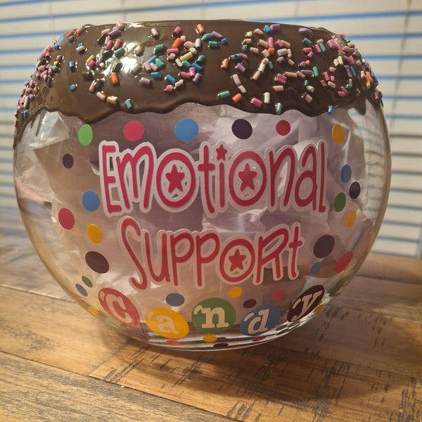 Personalized Glass Chocolate Candy Bowl, Coworker Emotional Support ...