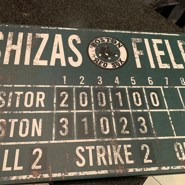 Custom Baseball Scoreboard Sign Vintage Game Room Decor Man Cave Decor ...