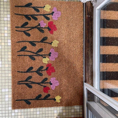 Colorful Wildflower Doormat Cute Floral Front Doormat Spring Welcome ...