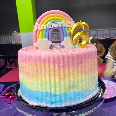 Fondant Rainbow Cake Topper Pastel Rainbow Cake Topper Rainbow Cake ...