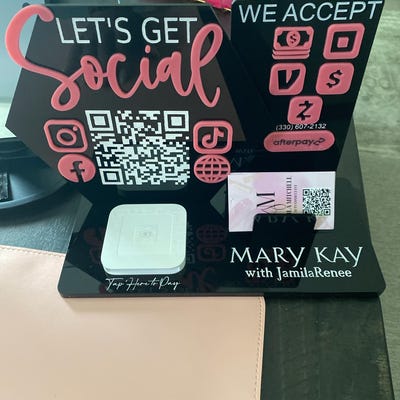 Acrylic QR Code Sign for Seamless Payments and Social Media Bakers Sign ...