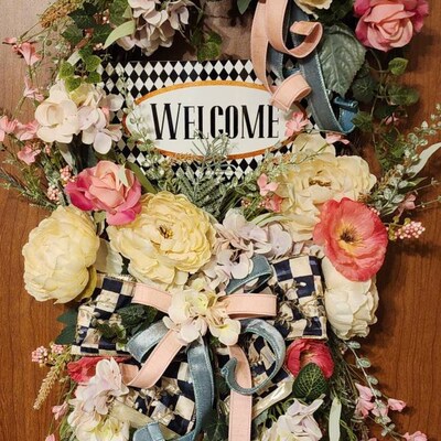 Red and Black Buffalo Plaid Welcome Sign Plaid Metal Sign for Wreaths ...