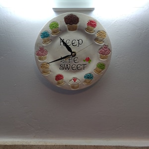 Clock Ceramic Cupcake Design Bakery Decor Kitchen Decor Home Decor ...
