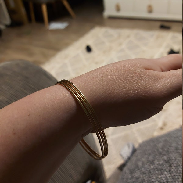 Minimalist Bracelet Gold, Gold Bangle, Bangles, Bangle Bracelet ...