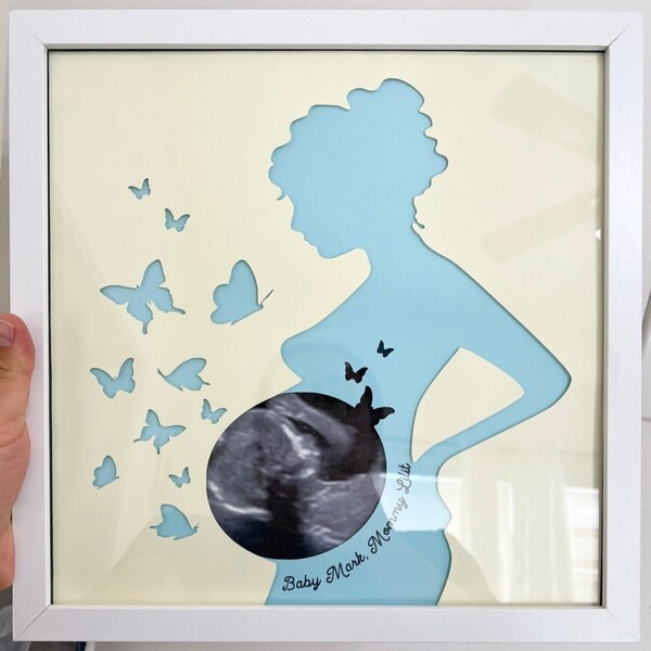 Baby Birth Stats Shadow Box, Baby Photo Frame, Baby Birth Stats SVG ...
