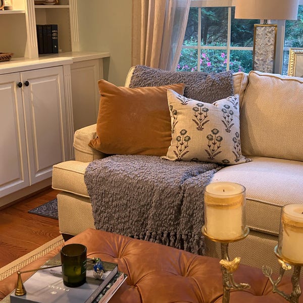 Designer Hand Block Style Design Geometric Abstract Stripe Wave Grey ...