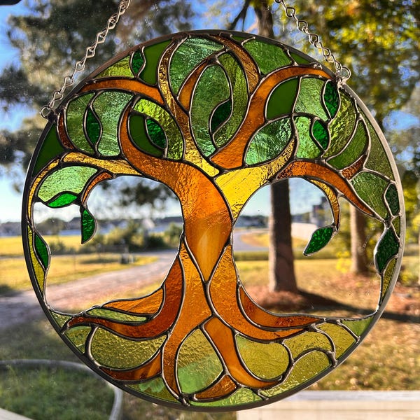 Tree of Life 2 Stained Glass Pattern PDF Digital File | Stained Glass ...