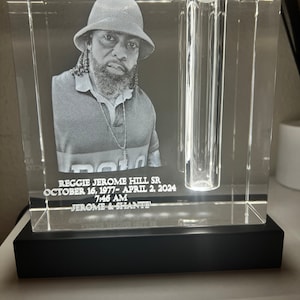 3D Crystal Glass Trophy Laser LED Wooden Small Light Stand Base Display ...