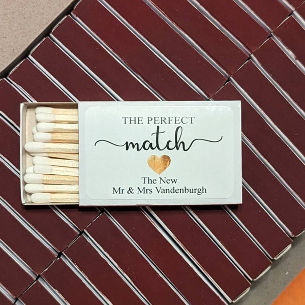 Wedding Favor Matches, "the Perfect Match" Personalized Matches ...