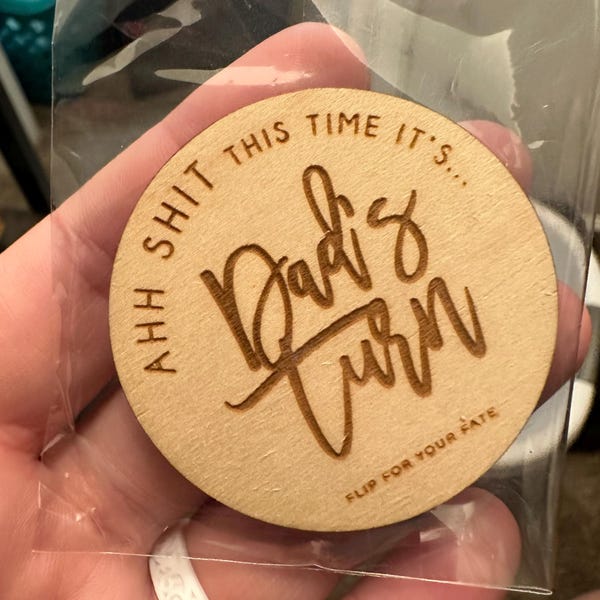 Parents Decision Token | Dad's Turn Coin | Mom's Turn Coin | Funny Baby ...