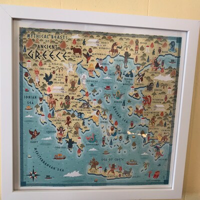 Illustrated Map, Mythical Beasts of Ancient Greece, Art Print - Etsy