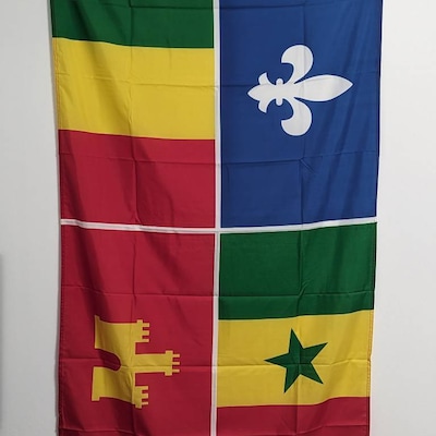 Louisiana Creole Flag 3X5FT With Brass and Grommets 100D Premium Oxford ...