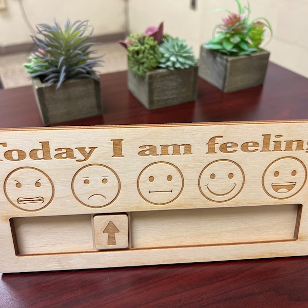 Emoji Feelings Chart: Wooden Emotion Sign for Classroom Decor - Etsy