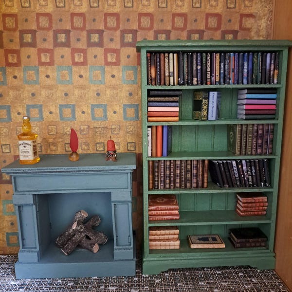 1:12 Scale Antique Style Miniature Book, Dollhouse Library Decor - Etsy