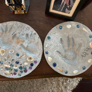 Outdoor Stepping Stone DIY Kit Garden Cement Handprint Stone Footprint ...