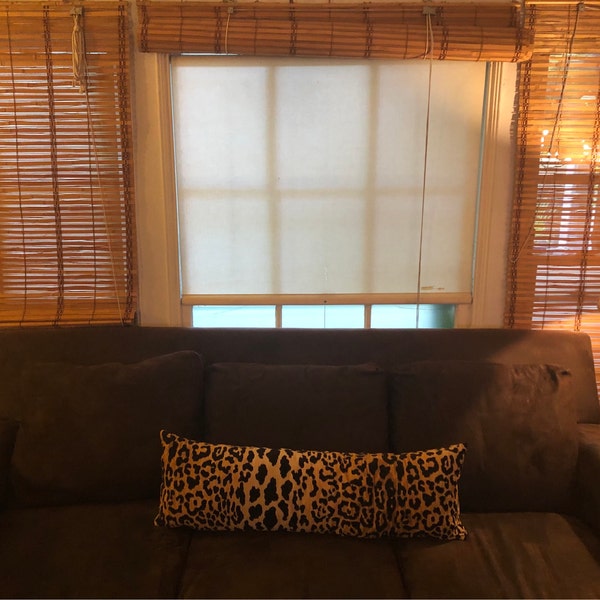 Leopard Velvet Lumbar Pillow – Designer Braemore Jamil Fabric, Black ...