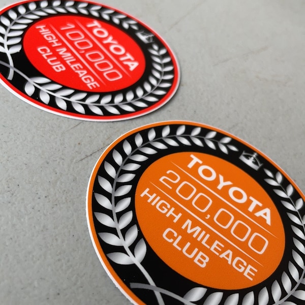 Toyota High Mileage Club Sticker Decal 100k 200k 300k 400k 500k 600 ...