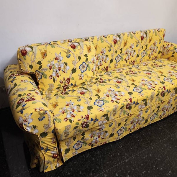 Floral Pattern Ektorp Loveseat Sofa Covers in Pure Cotton Fabrics ...