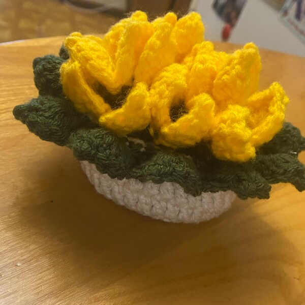 Crochet Sunflower Coasters in a Basket Pattern - Etsy