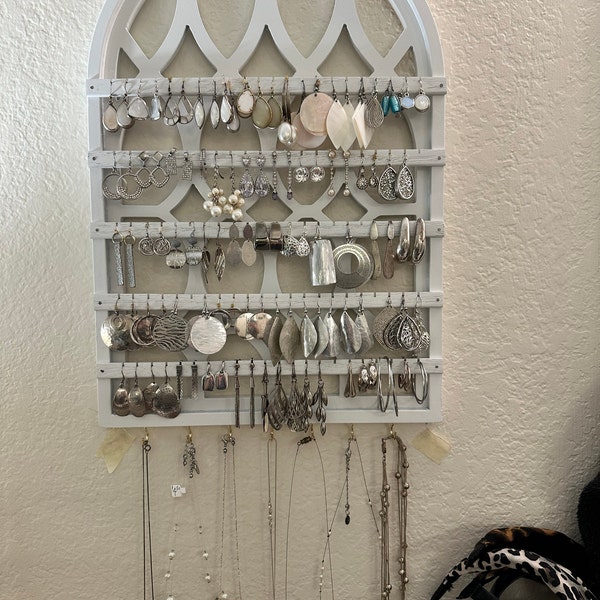 Earring Storage Frame, Wall Hanging Earring Holder, Ornate Jewelry ...