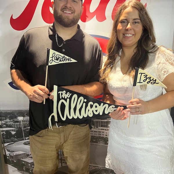 CUSTOM Mini Pennant | Small Felt Pennant on a Stick | Personalized ...