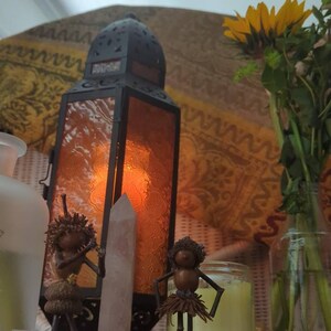 Oakie Acorn Elf Couple Sitting on a Log, Talking. A Figurine That Would ...