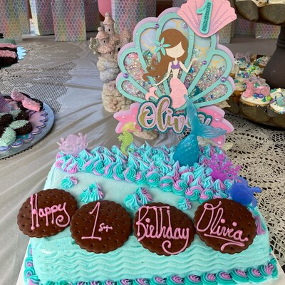 Mermaid Cake Topper, Cake Topper, Mermaid Topper, Light Pink - Etsy