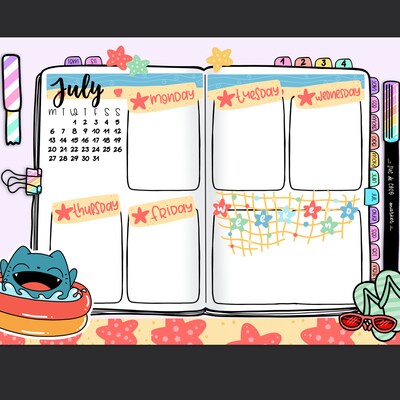 SUMMERTIME Digital Stickers Book for Digital Planners, Goodnotes File ...