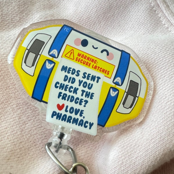 Pharmacy Tube Acrylic Badge Reel for Nurses, Nursing Students ...