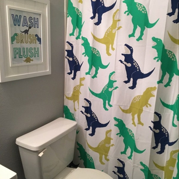Dinosaur Bathroom Wall Art, Dinosaur Kids Bathroom Wall Art,boy ...