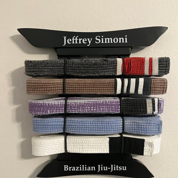 Martial Arts Belt Display Oak Pine Wall Hanging Belt Rack Organizer ...