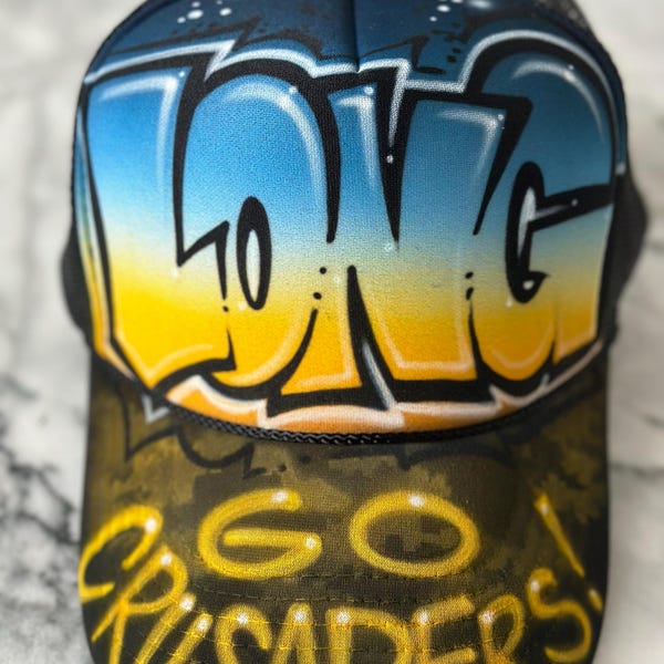 Airbrush Trucker Hat Custom, 5 Panel Graffiti Trucker Hat, Trendy Cool ...