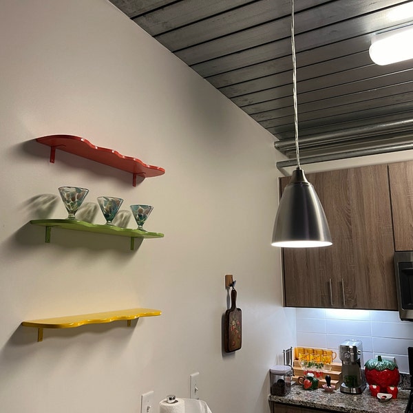 Wavy Shelf | Squiggle Shelf | Funky Decor | Maximalist | Pastel Shelves ...