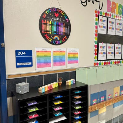 Personalized Teacher Door Sign, Classroom Door Hanger, Teachers ...