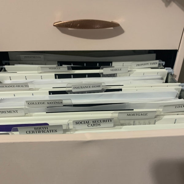 Precut File Cabinet Labels: Home Filing System, Cardstock or Sticker - Etsy