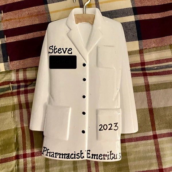 White Lab Coat Personalized Christmas Ornament- Nurse, RN, Lab ...