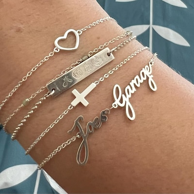 Multiple Name Bracelet, Two Name Bacelet, Personalized Bracelet for ...