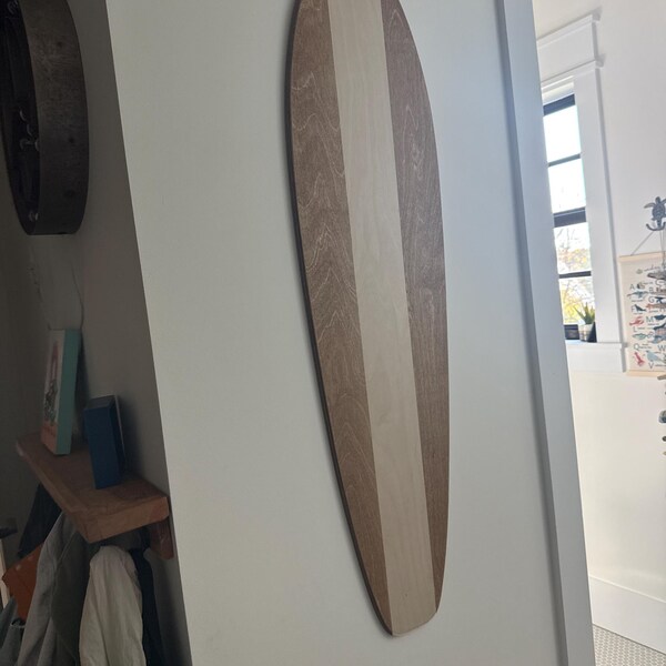Stripe Surfboard Wall Hanging, Coastal Home Decor, Boho Decor, Beach ...