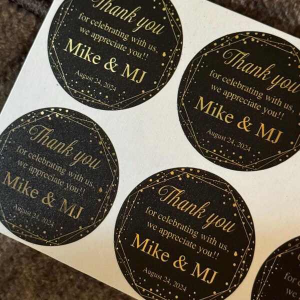 Personalized Metallic Gold Stickers 100% Waterproof, Custom Gold Label ...